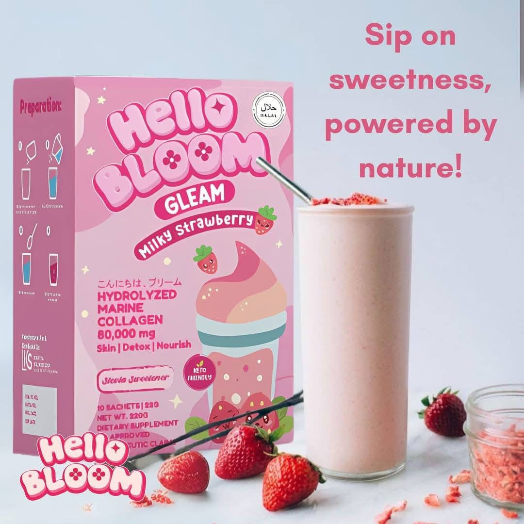 Hello Bloom Gleam Milky Strawberry – Dea's Kitchen and Pinoy Delicacies