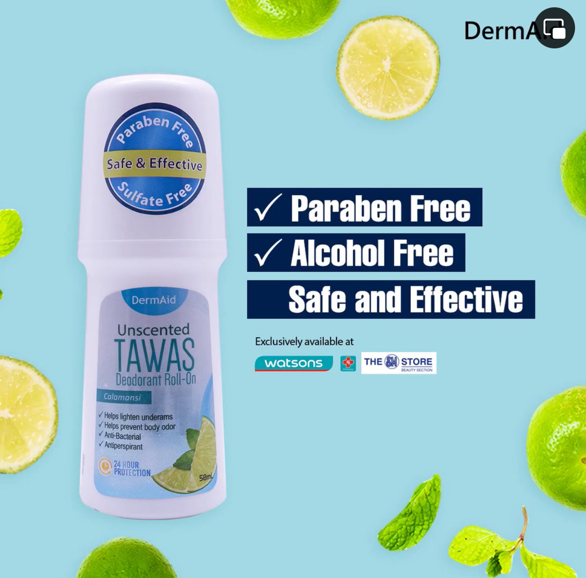 DERMAID Tawas Unscented Deodorant Roll on – Dea's Kitchen and Pinoy ...