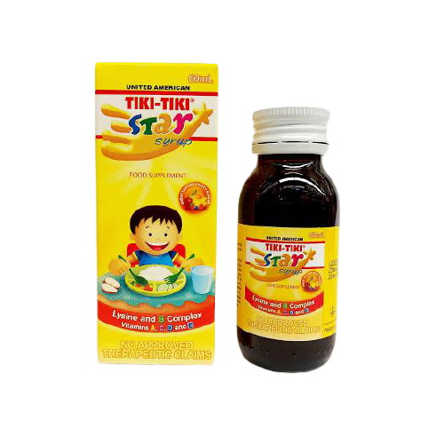 Tiki Tiki Lysine and B Complex; Vitamins A; C; D and E Syrup 60 mL ...