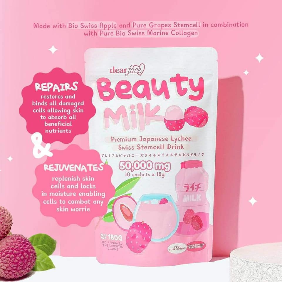 Dear Face Beauty Milk Premium Japanese Lychee Swiss Stemcell Drink ...